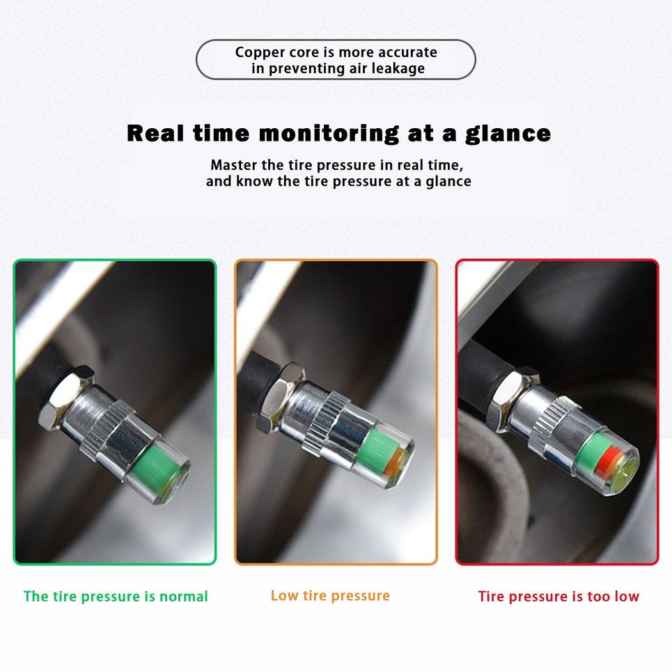 Buy PAU 4pcs Car Tire Pressure Alert Cap Detection Monitoring Valve ...