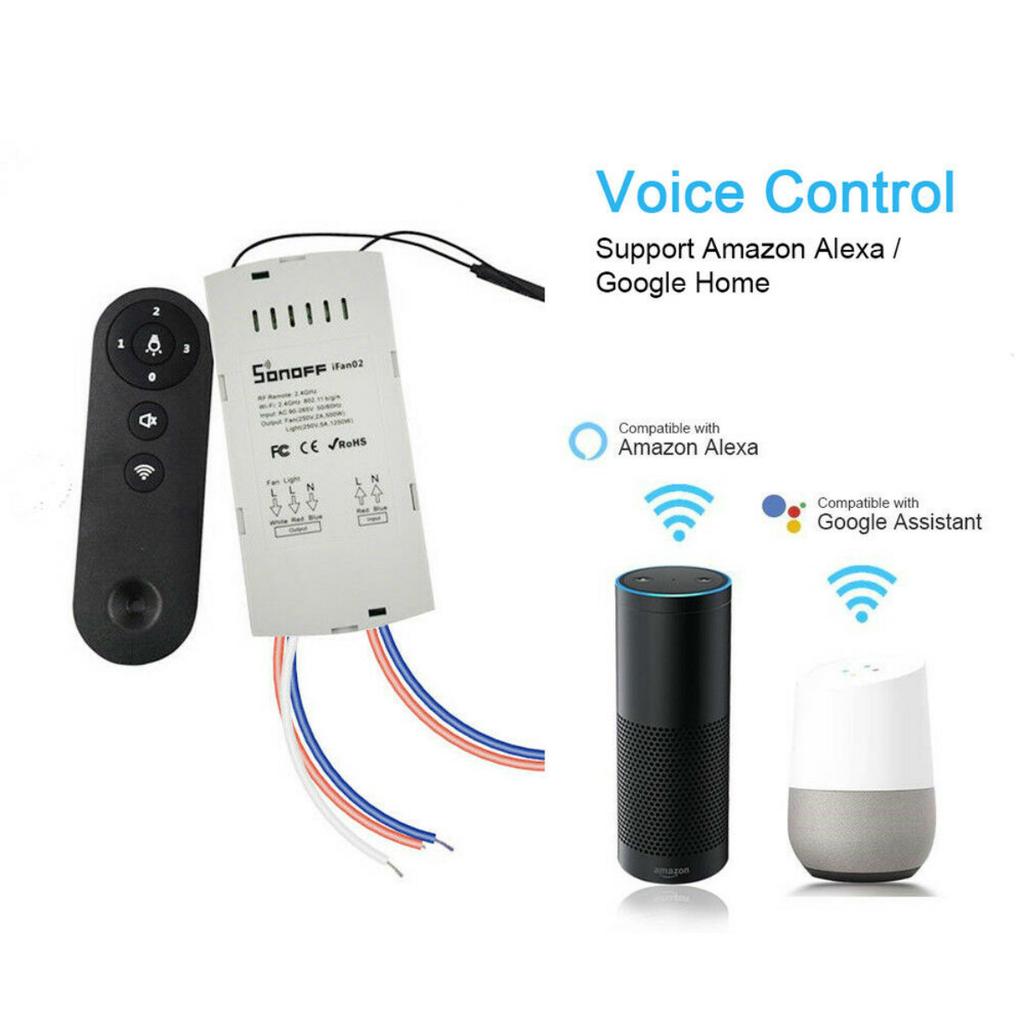 Buy IFan02 Smart WiFi Ceiling Fan Driver 2.4G RF Remote Controller APP ...