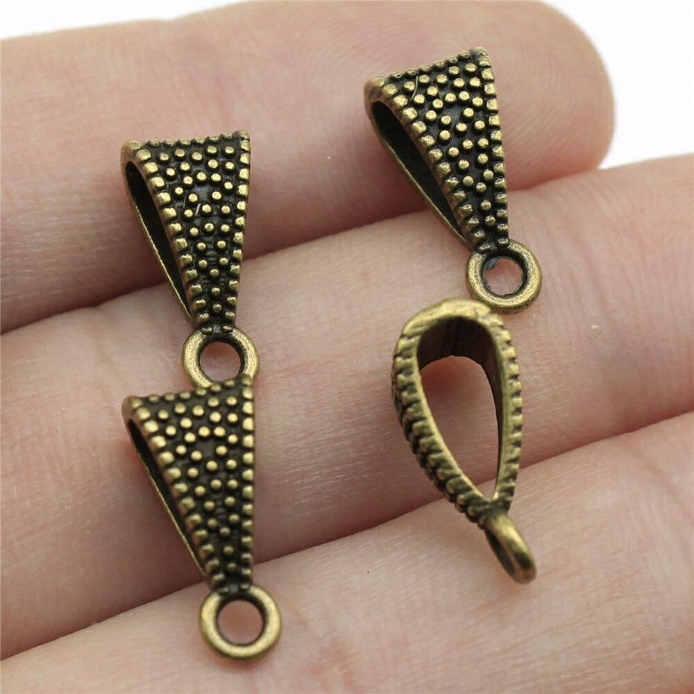 Cheap Antique Bronze Color Triangle Hanging Buckle Beads Bails 15x7x6mm ...