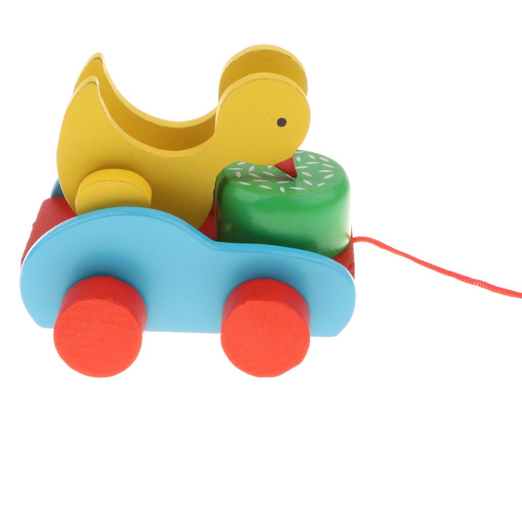 Buy Wooden Pull String and Double Duck Peck Rice Kids Toddler ...