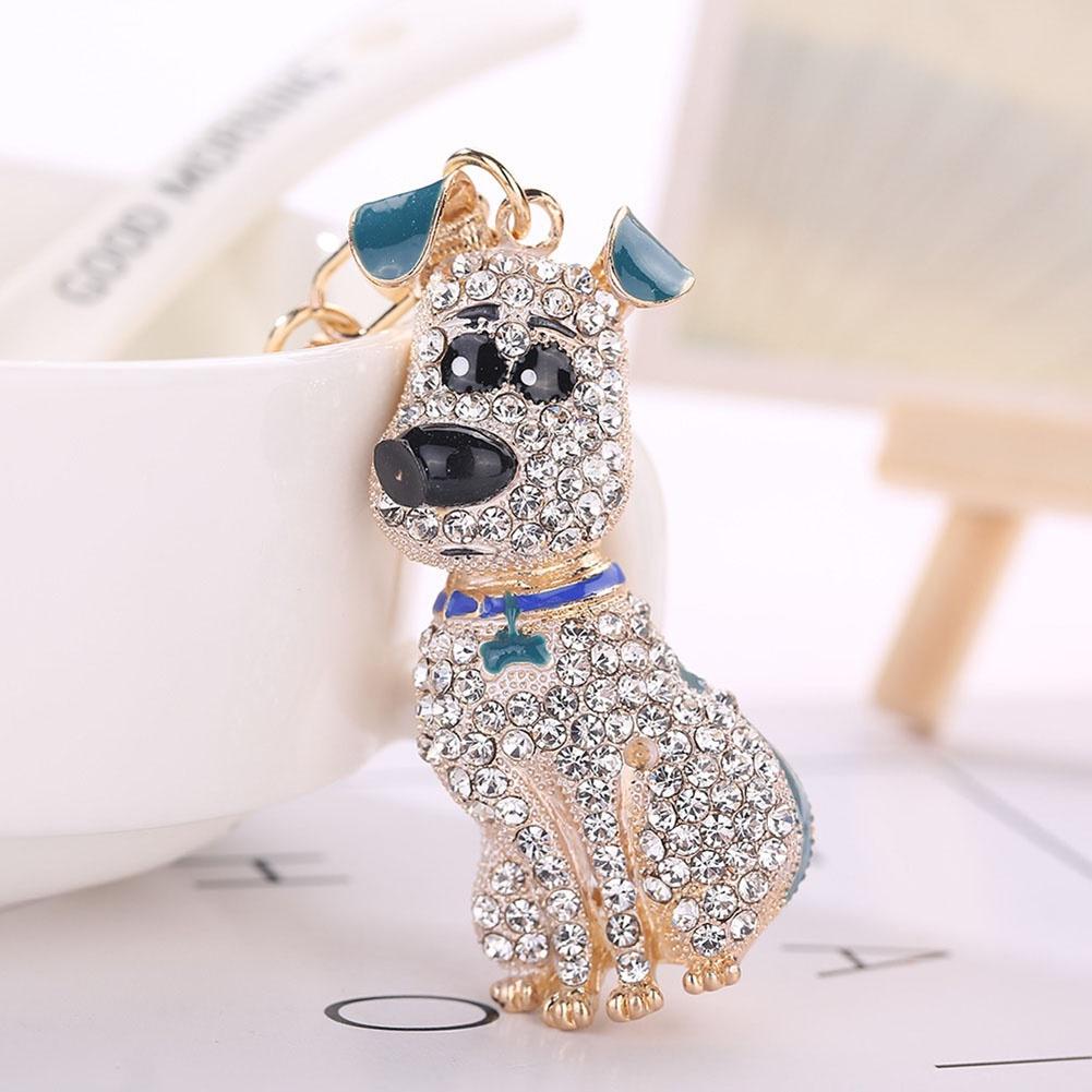Buy South Korean Hot Crystal Puppy Dog Keychain Key Ring Trinket Purse ...