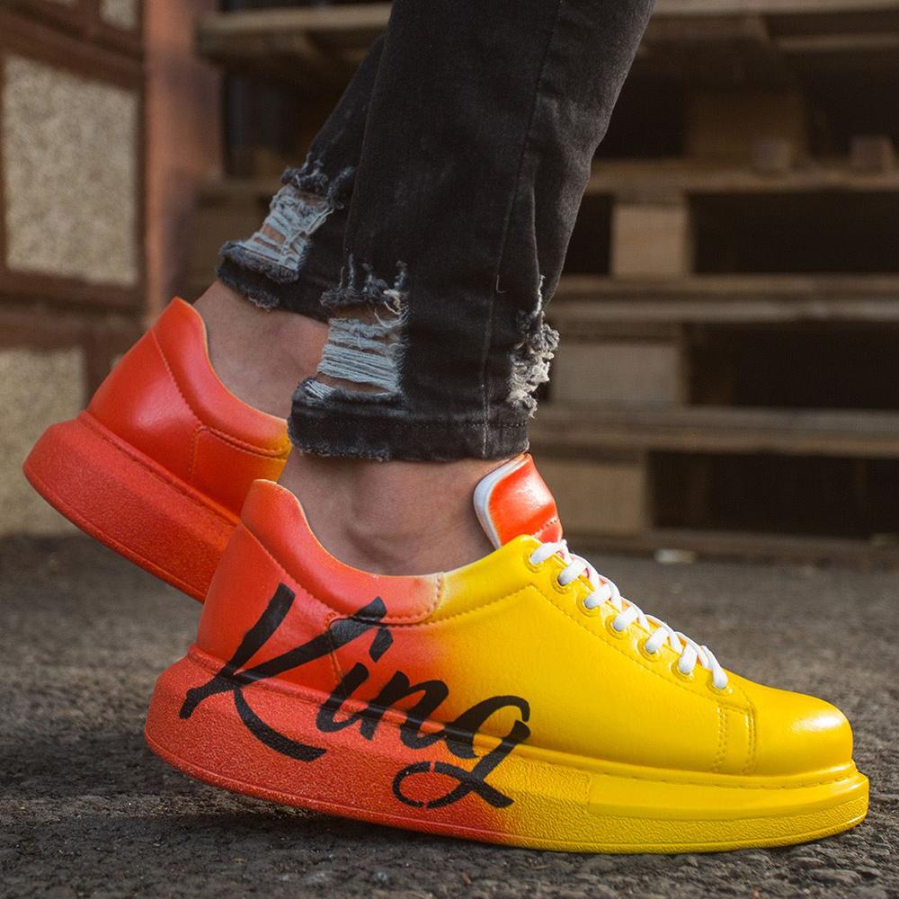 Chekich Men Footwear Sneakers White & Green Mixed Multicolor Leather ...