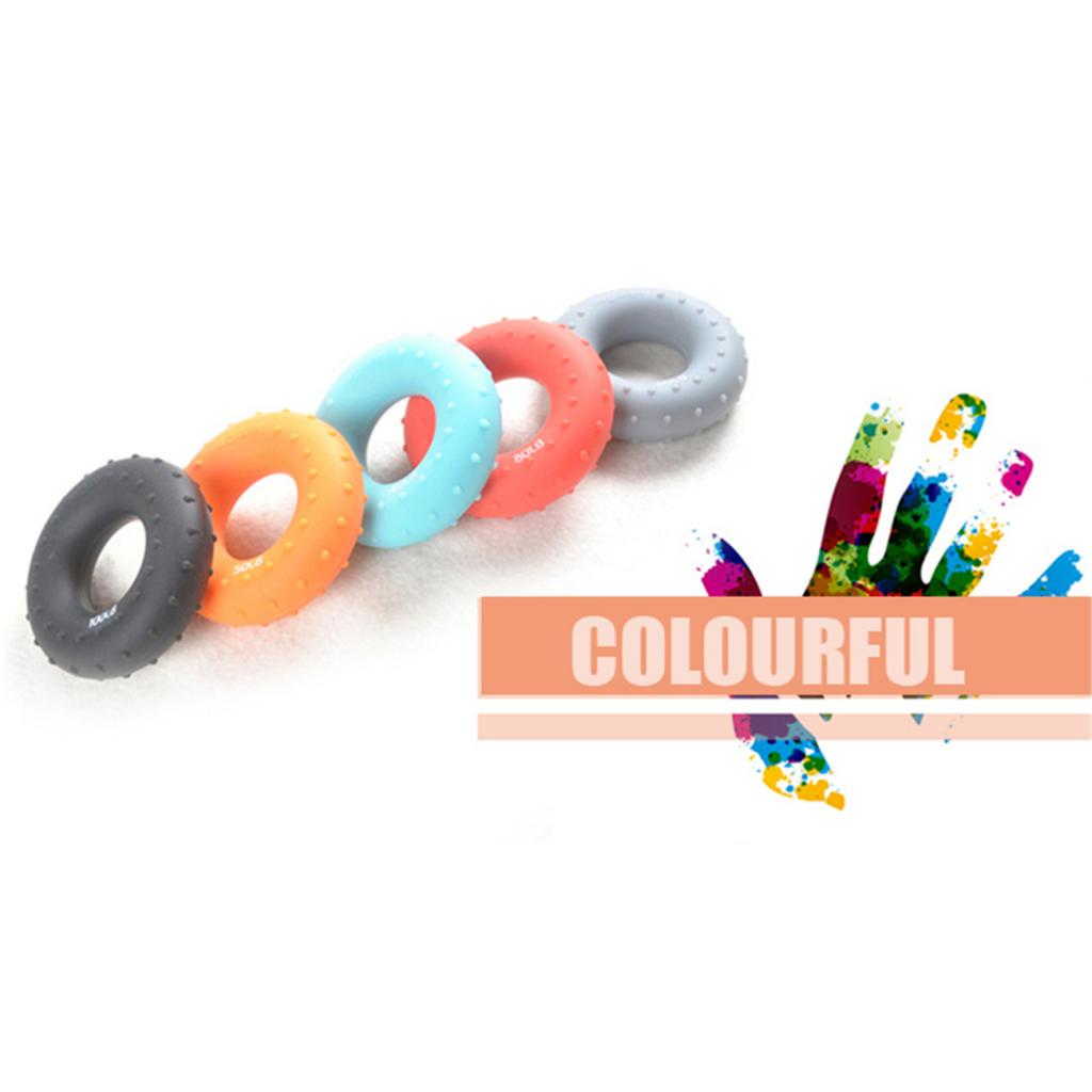 80LB Silicone Hand Strengthener Gripper Ring Forearm Wrist Finger ...