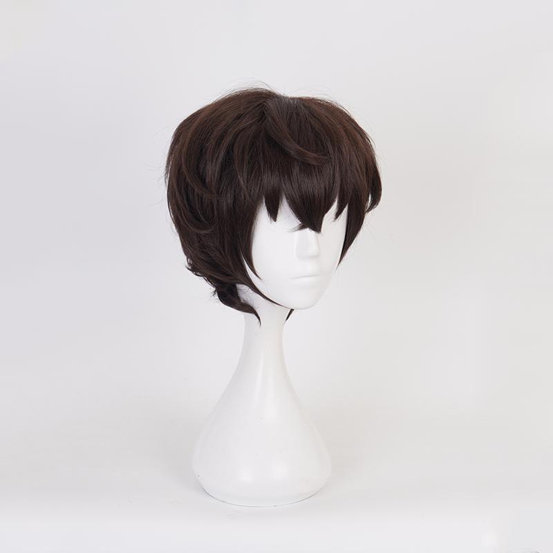 💰Kjøp Anime Bungo Stray Dogs Dazai Osamu Short Brown Curly Hair Heat ...