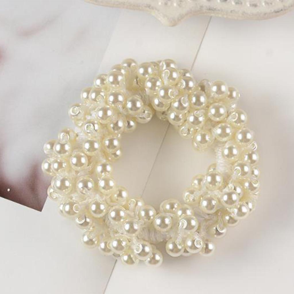 Satın alın Elastic Hair Ties Pearl Hair Rope Sweet Beaded Hair Ropes ...