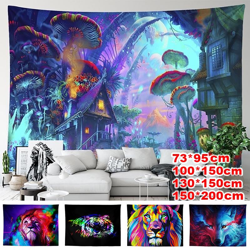 Buy Psychedelic Tapestry Wall Hanging Mystic Mushroom Pattern Abstract ...