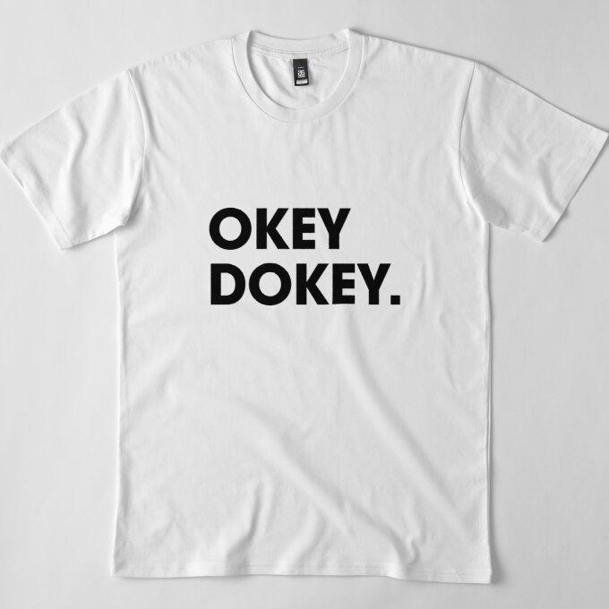 Buy Men Premium Cotton T-Shirt Okey Dokey Print Tees Funny Harajuku ...