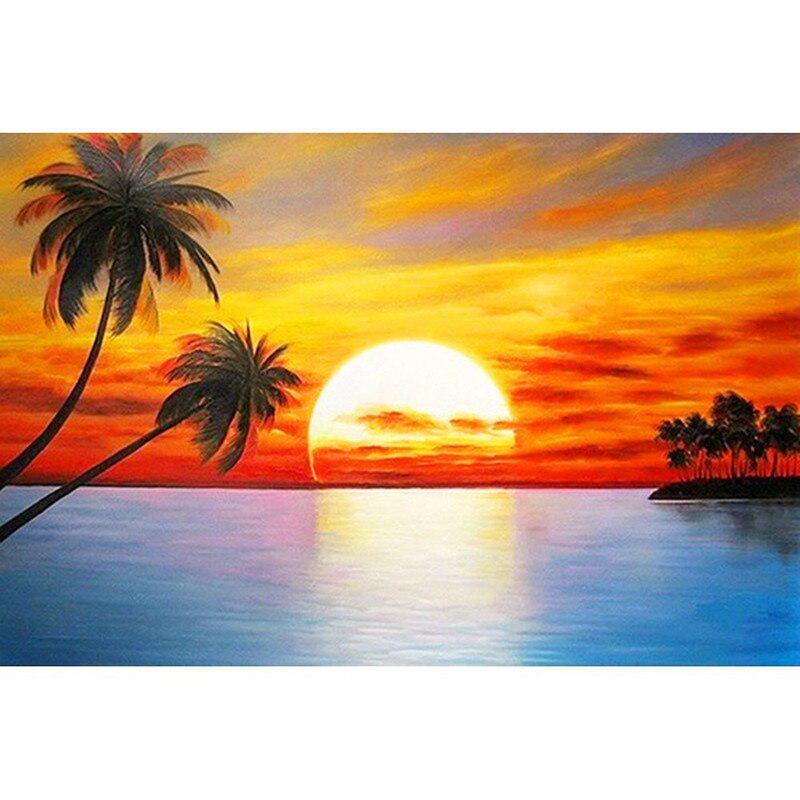 Buy Full Round DIY Diamond Embroidery Sunset 5D Diamond Painting ...