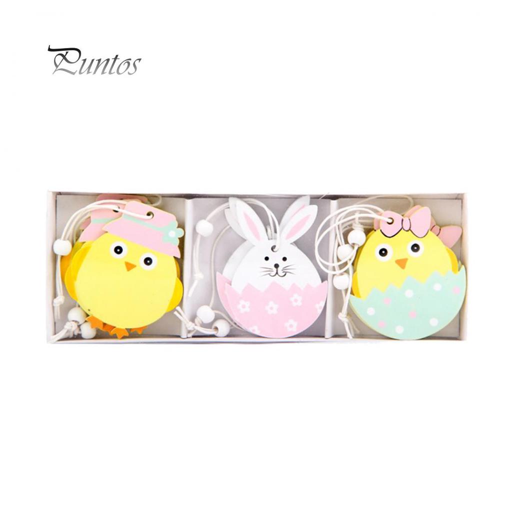 Buy Puntos DC Life 9Pcs Wooden Easter Rabbit Chick Butterfly Hanging ...