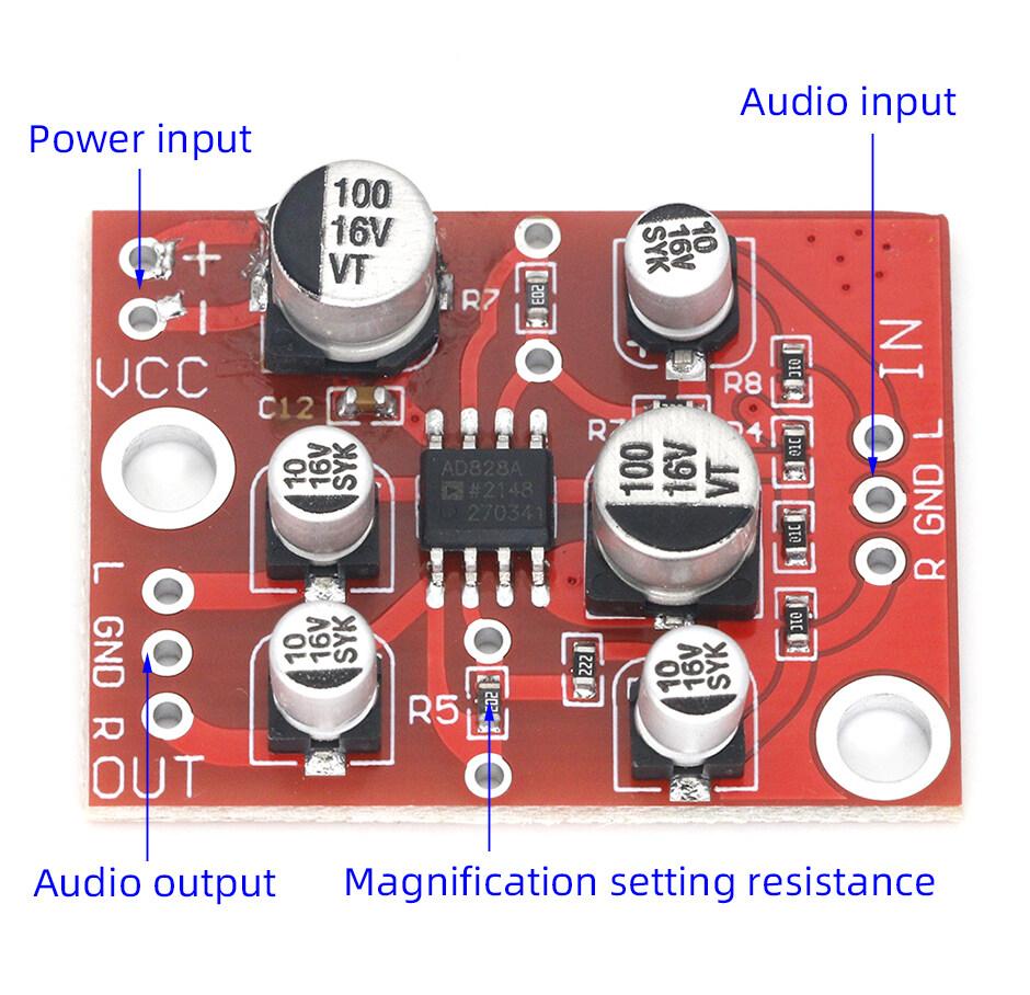 Cheap DC 5V-15V AD828 Stereo Preamp Power Amplifier Board Preamplifier ...
