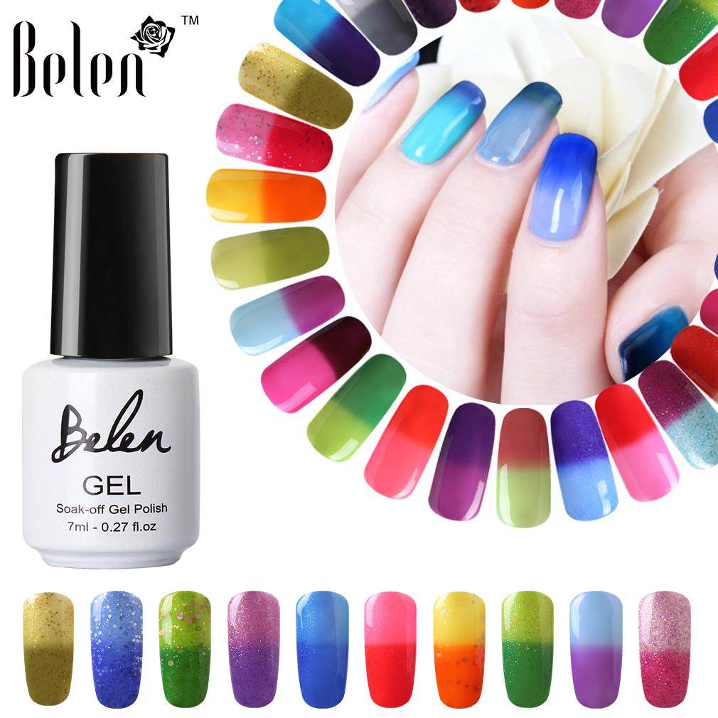 Buy Belen Pure Color Nail Gel Polish Chameleon Temperature Thermal Nail ...