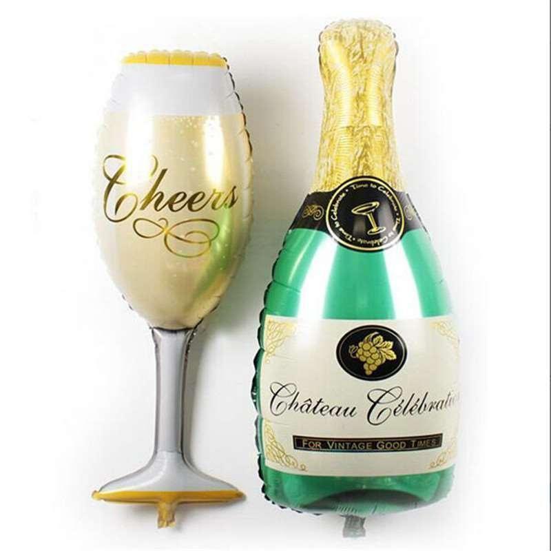 Fashion Aluminum balloon large champagne wine glass inflatable aluminum ...