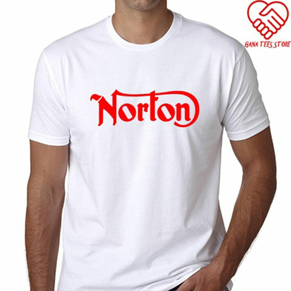 Buy Norton Red Logo Classic Retro Motorcycle Men's White T Shirt at ...