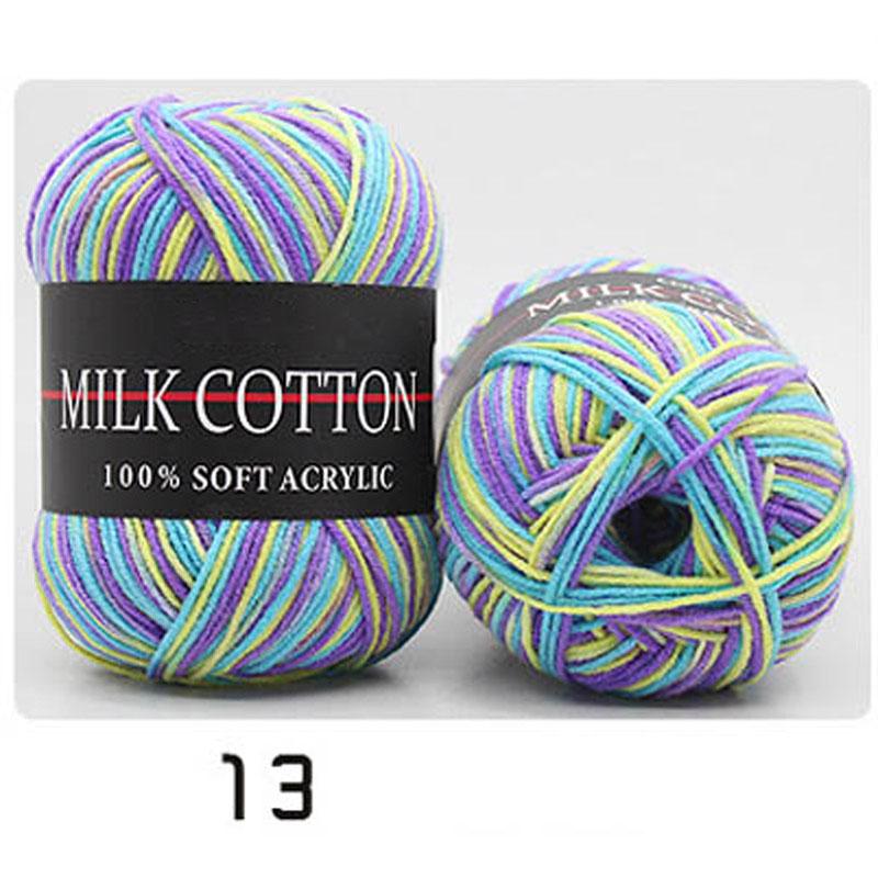 Buy Hand Knitted Yarn 18 Colors Cotton Wool Yarn 3 Segments DIY Craft ...
