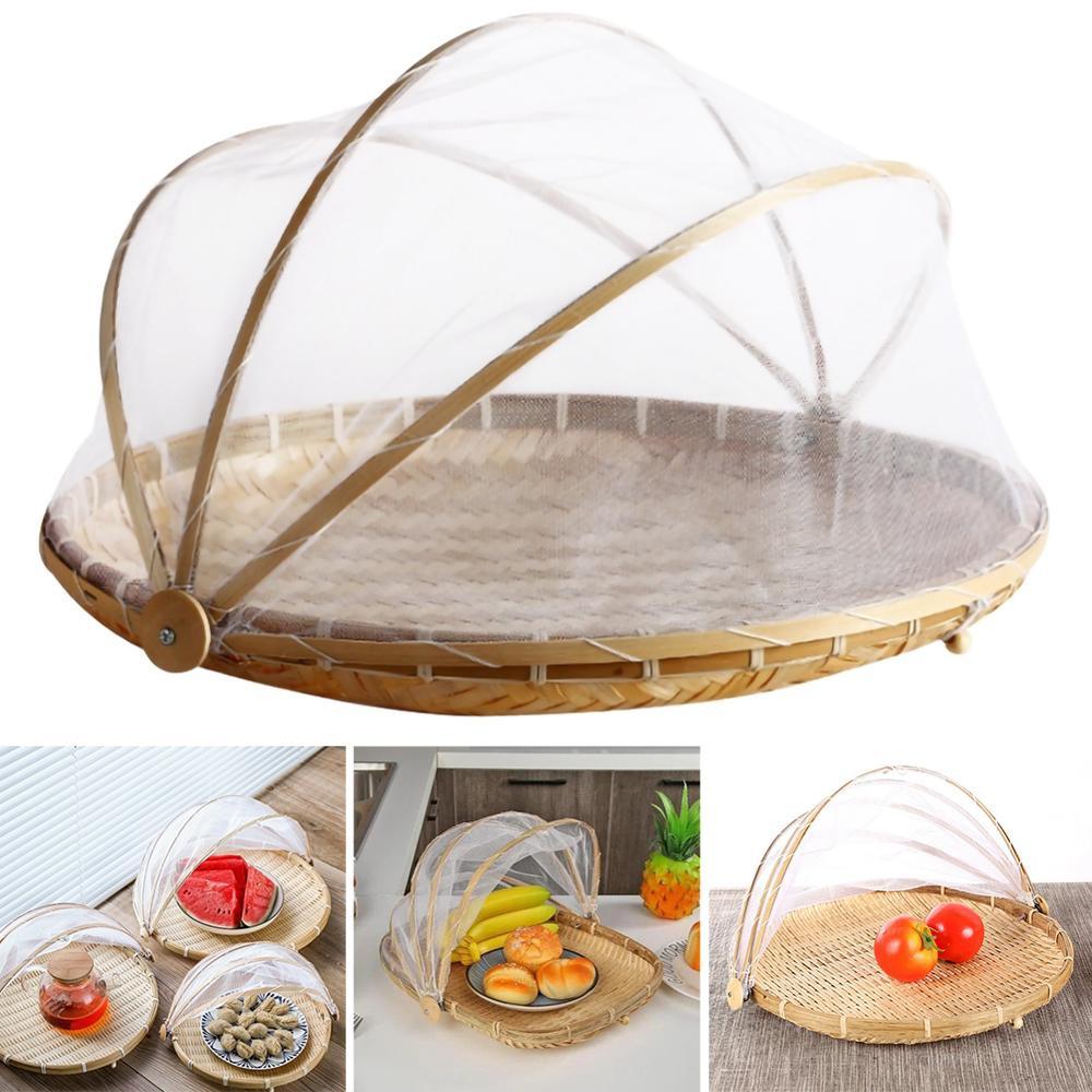Buy Hand-Woven Snack Fruit Tent Basket Tray Fruit Vegetable Bread ...