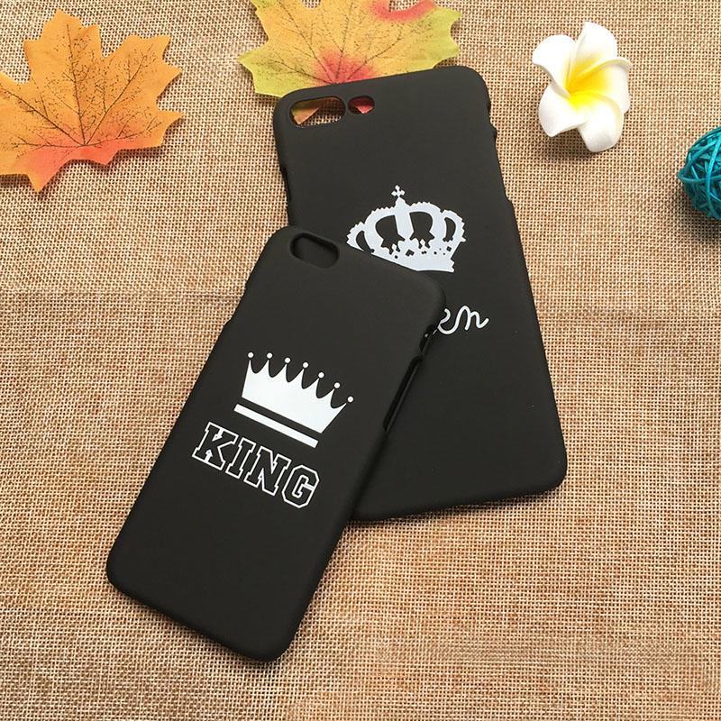 Buy Crown Phone Case For iPhone X 8 7 6 6s Plus Letter KING QUEEN Back ...