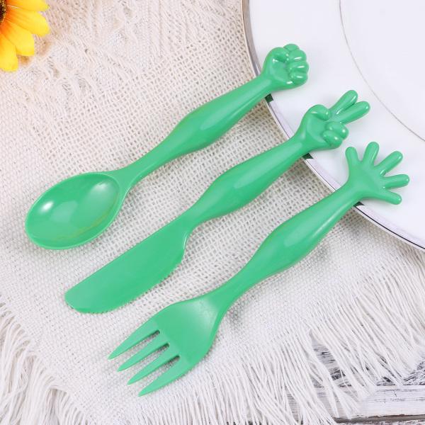Buy 3PCS Learning Eating Utensils Cute Kid Cutlery Children Flatware ...