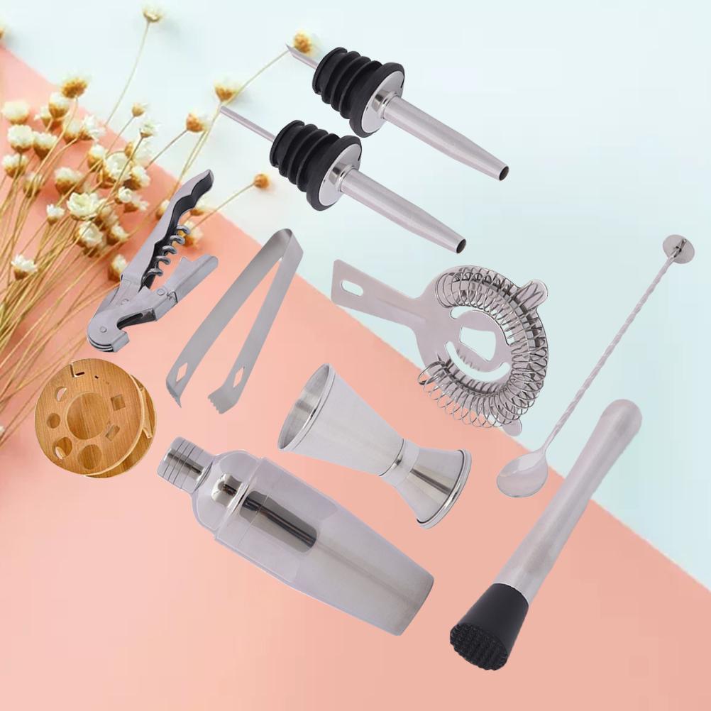 Buy 10pcs One Set 750ML Cocktail Shaker Professional Cocktail Mixing ...