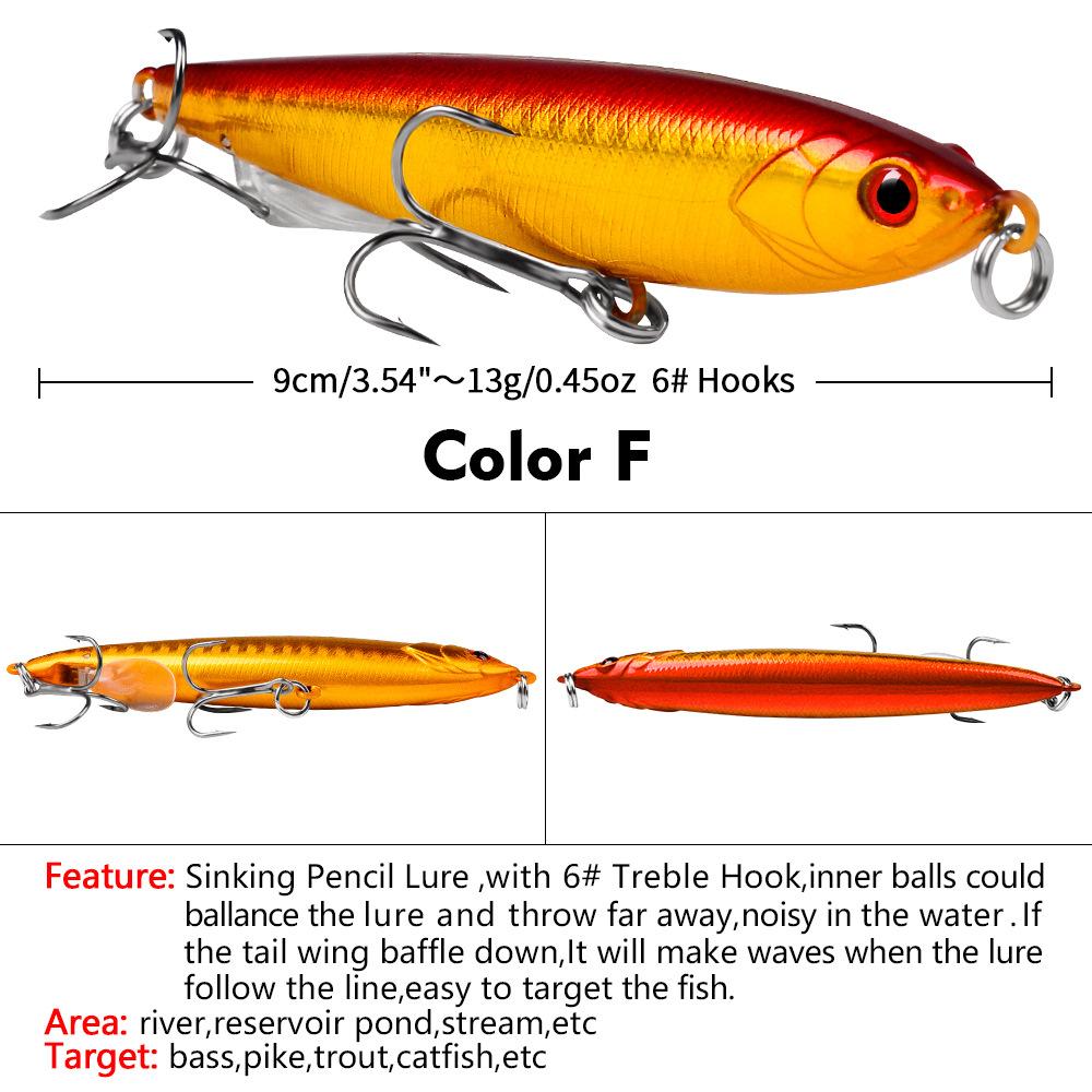 Buy 1PCS Pencil Sinking Fishing Lure 13g 9cm Bass Fishing Tackle ...