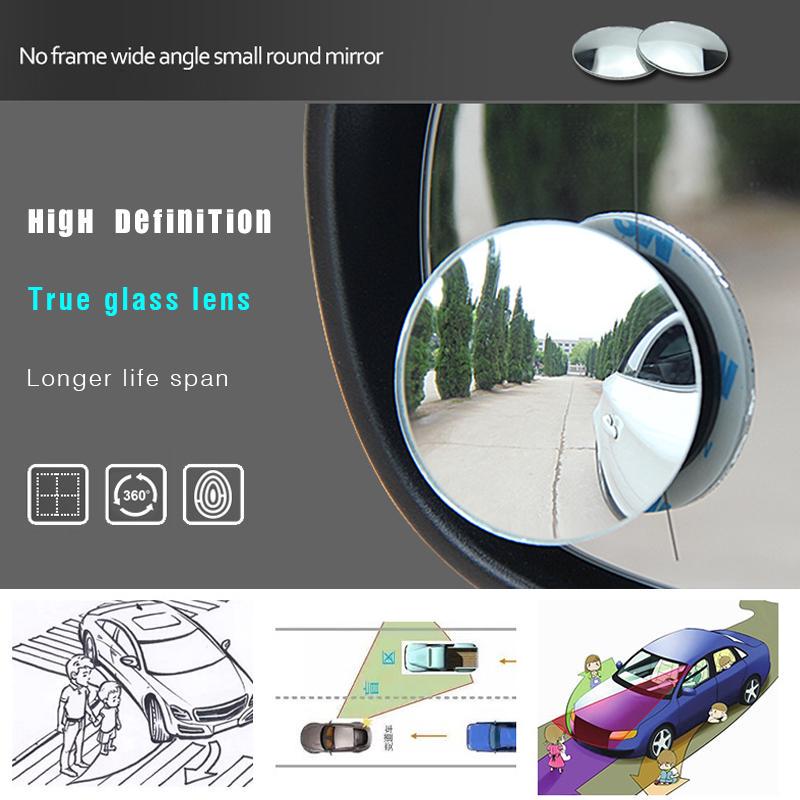 Buy Car Styling 360 Degree Framless Blind Spot Mirror Wide Angle Round ...