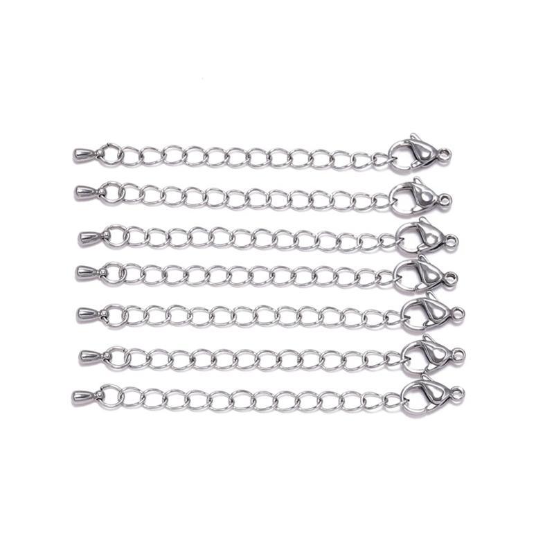 Buy Stainless Steel Adjustable Tail Chain Lobster Clasp Connector for ...