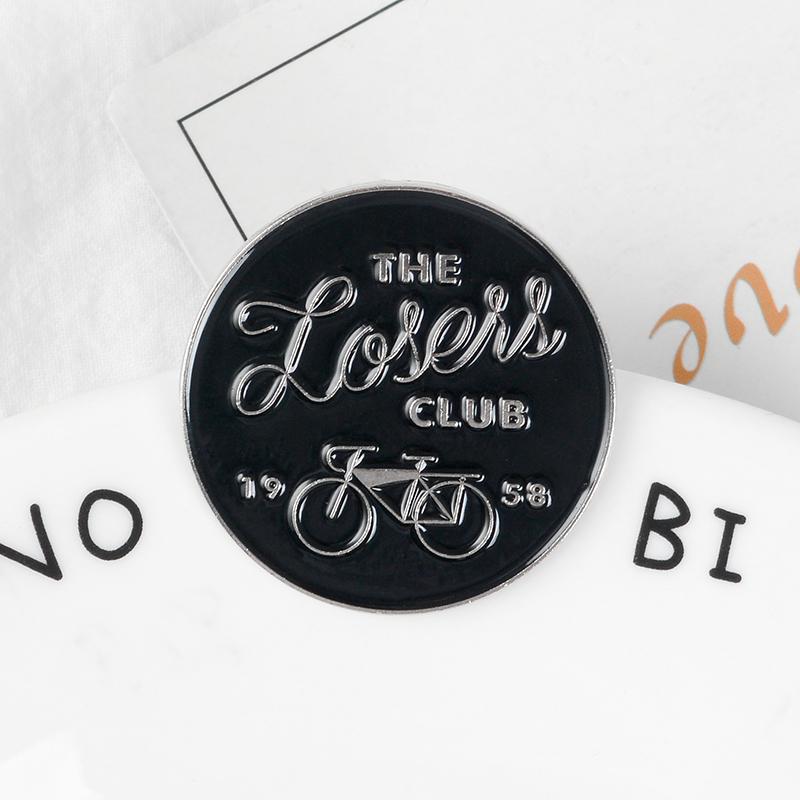 The Loser Club Enamel Pin Silver Bike Clothing Lapel Pin Simple Fun ...