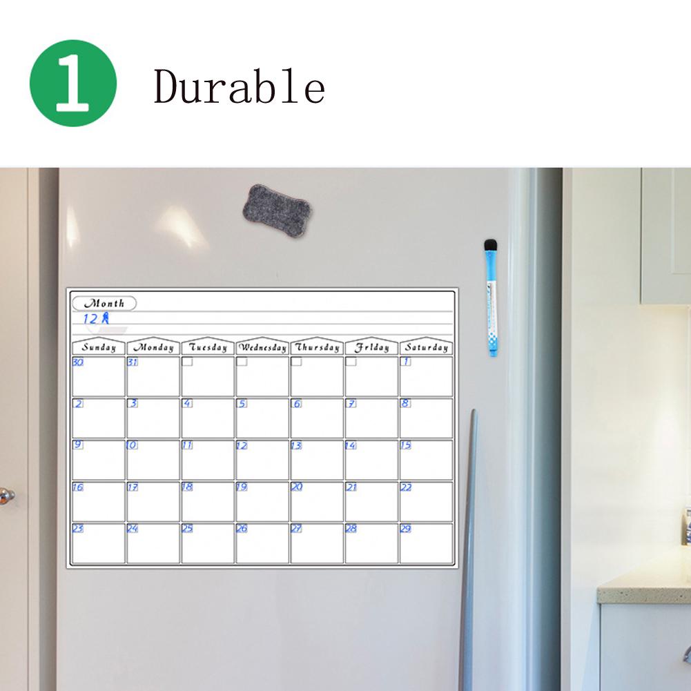 Weekly Monthly Planner Whiteboard Fridge Magnet Flexible Daily Drawing ...