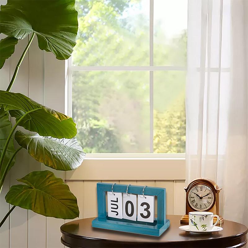 Buy Wooden Page Turning Desk Calendar Creative Simple Standing Calendar ...