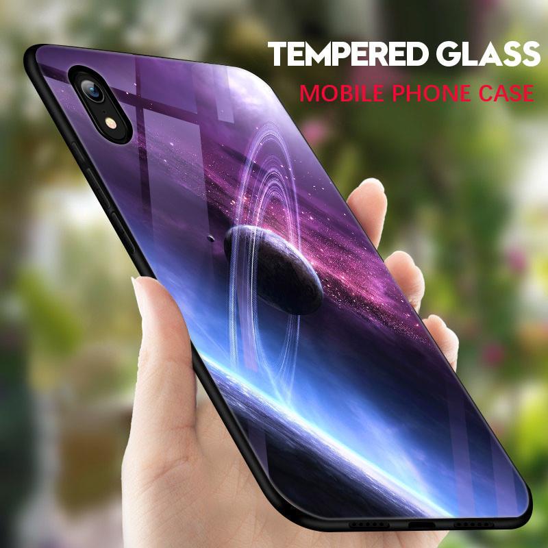 Buy Fashion Couple Love Pattern Phone Case HD Tempered Glass Back Cover ...