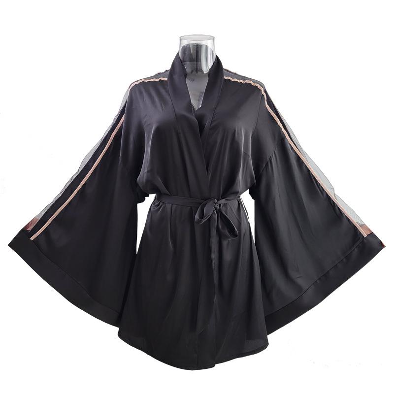 Cheap Women 'S Pajamas Robe Hollow Sleeve Kimino Deep V Neck Silky ...