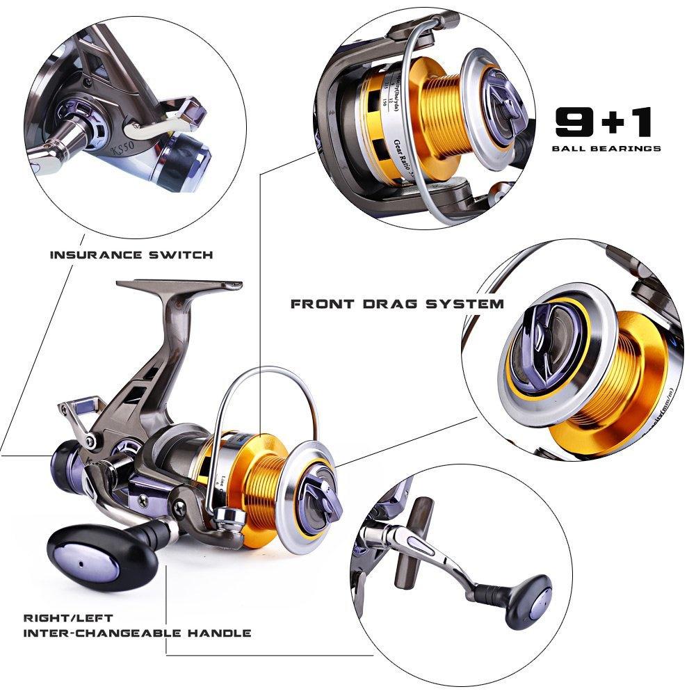 Buy Spinning Carp Fishing Reel Double Drag Metal Spool Bait Runner ...