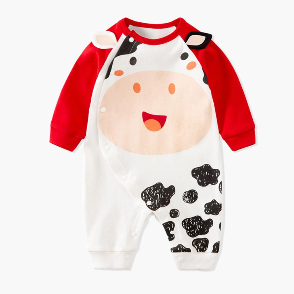 Buy Newborn Infant Baby Boys Girls Dairy Cow Print Cartoon Romper Jumpsuit Outfits at affordable ...