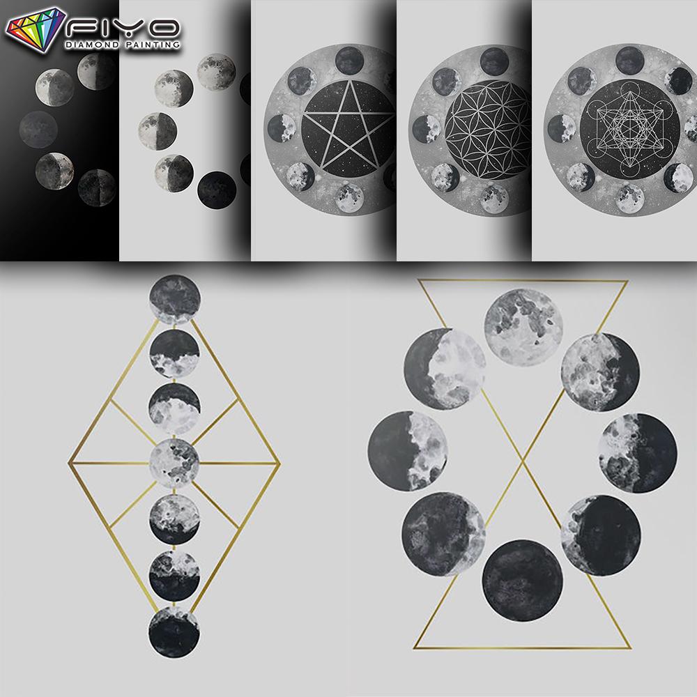 DIY 5D Diamond Painting Artistic Moon Phase Cross Stitch Kit Full Drill ...