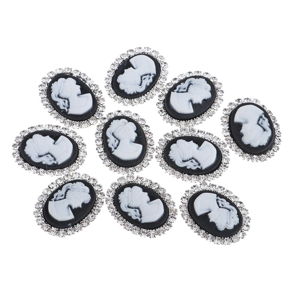Buy 10 Pieces Rhinestone Crystal Embellishment Buttons Flatback DIY ...