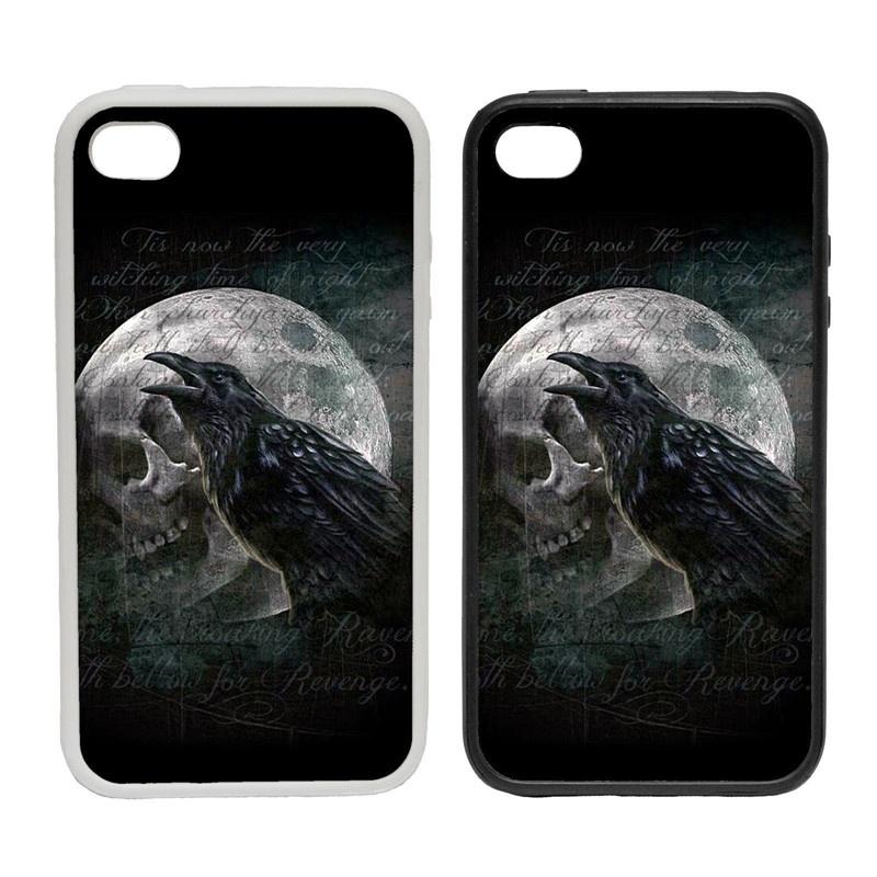 Skull Moon Crow Iphone 4 5 6 7s Plus 8 X Case Samsung Galaxy S6 S7 S8 ...