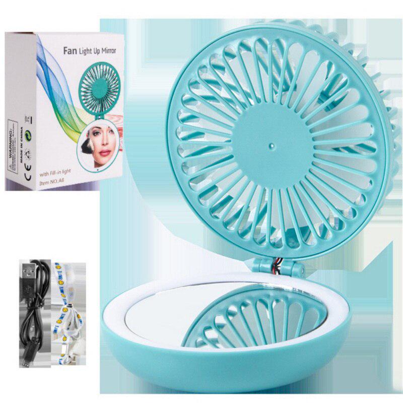 Buy Portable USB Rechargeable LED Pocket Mini Fan Light With Cosmetic ...