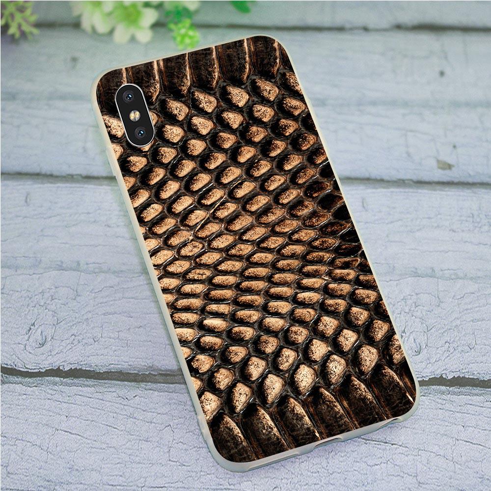 Snake skin Phone Cover for iPhone 7 Plus Case XR Xs Max X 8 6 6S 5S 5 ...