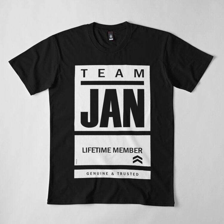 Buy Men Premium Cotton Harajuku T-Shirt Team Jan Lifetime Member Print ...