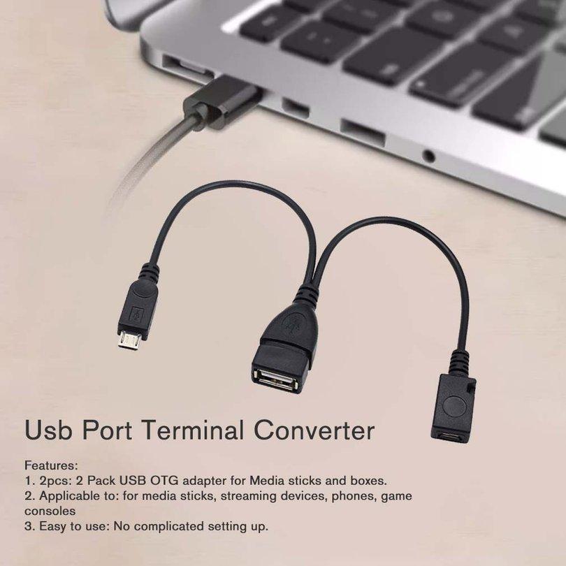 Buy 2pcs USB Port Terminal Adapter OTG Cable Usb Port Terminal ...