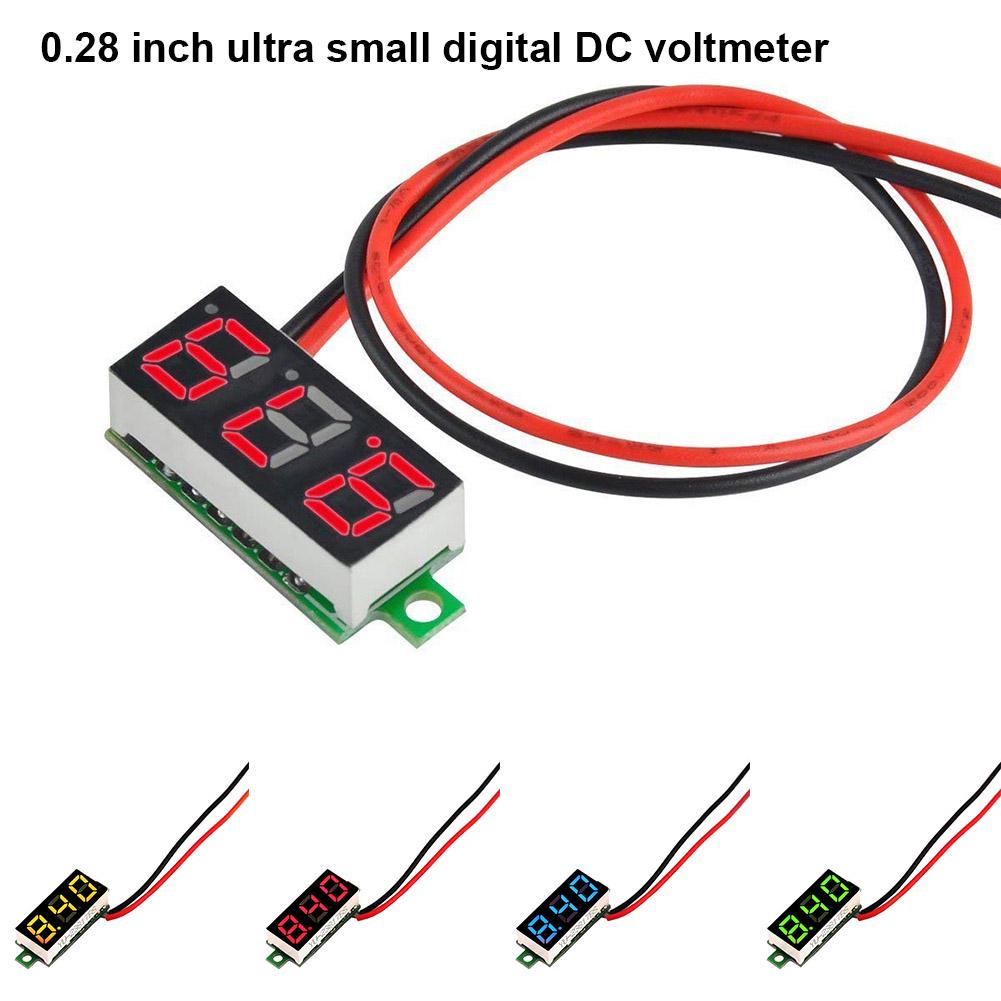 Buy DC Digital Voltmeter 0.28 Inch 2-Line Mini Volt Gauge Tester LED ...