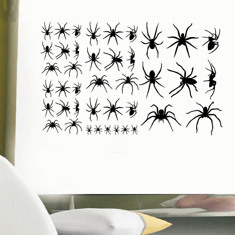 Buy 2 Sheet Horror Spiders Printed Sticker Scary Wall Sticker Removable ...