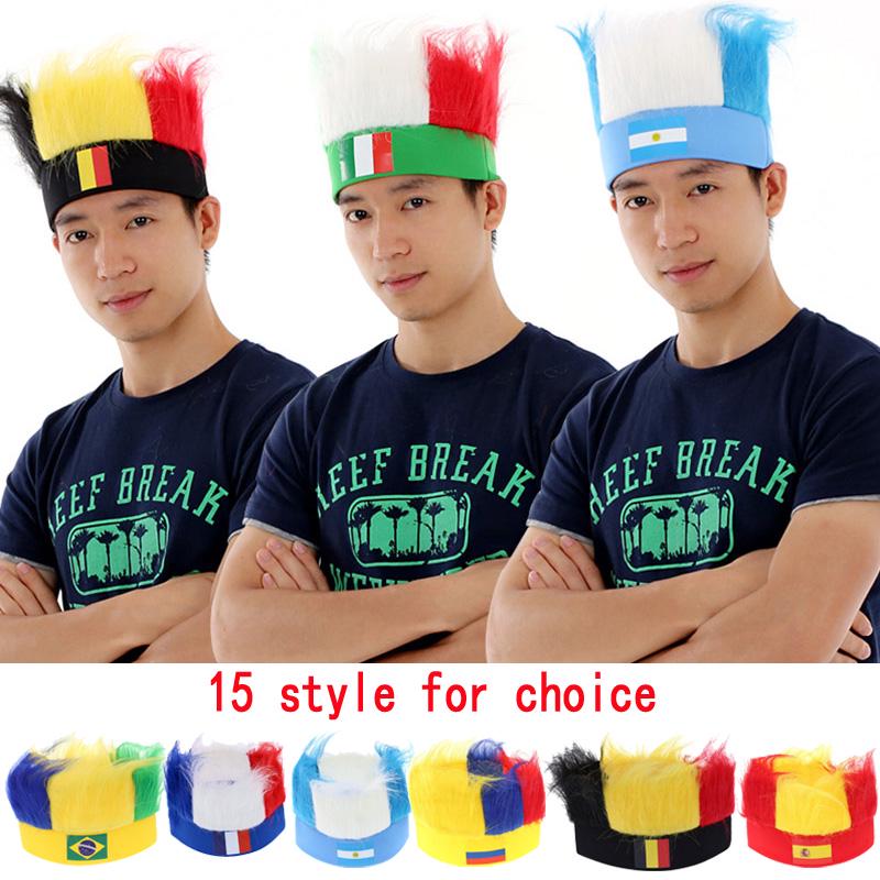 Buy 2018 Russia World Cup Football Fans National Flag Wig Hats Football ...