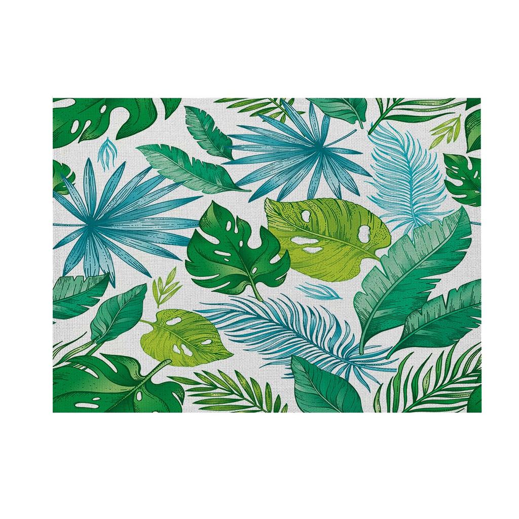 Fresh Tropical Green Leaf Monstera Placemat Drink Coasters Home Decor ...