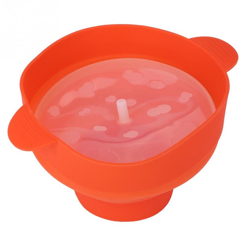 Buy Red Silicone Microwave Popcorn Bucket with Handle Lid Safe ...