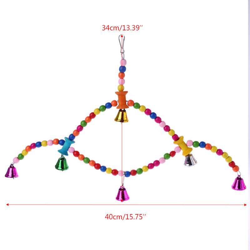 Buy Colorful Wood Bird Swing Cage Toy Parrot Bird Finch Cage Perch ...