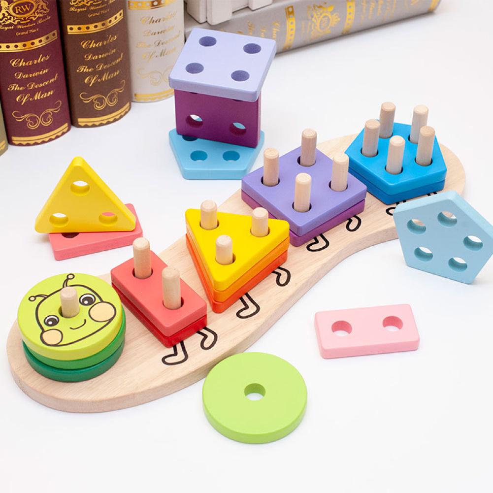 Buy Shape Matching Toy Set Children's Geometric Building Blocks ...