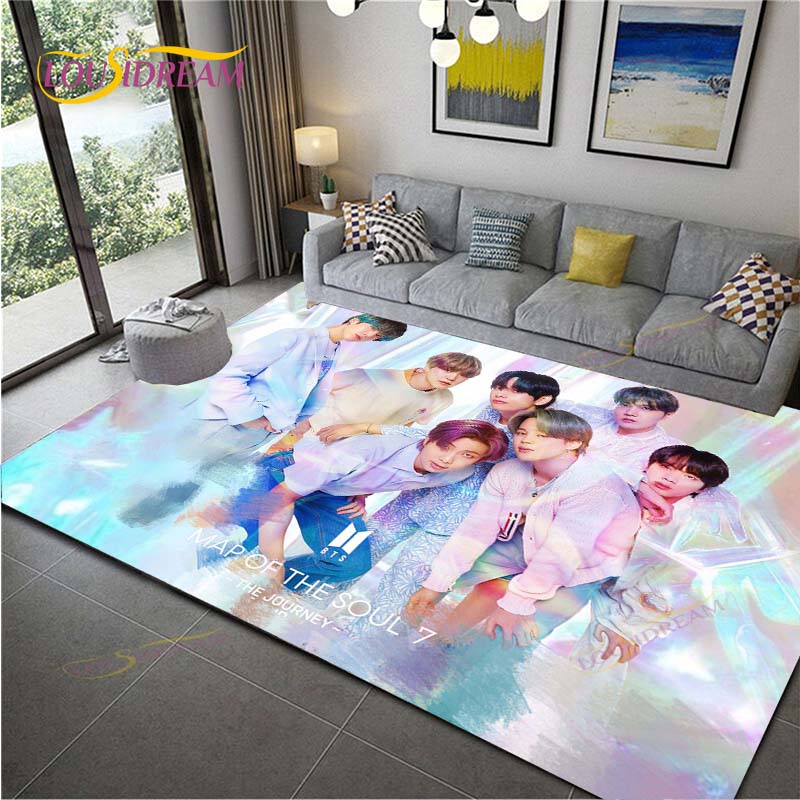Kpop Bangtan Boys Carpet for Living Room Soft BTS Floor Mat Rugs for ...