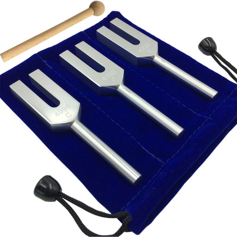 Angel Tuning Forks-4096 Hz, 4160 Hz, 4225 Hz with Wood Hammer and ...