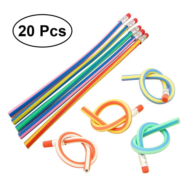 Buy 20pcs Magic Bendy Flexible Soft Pencil with Eraser Fun Equipment ...