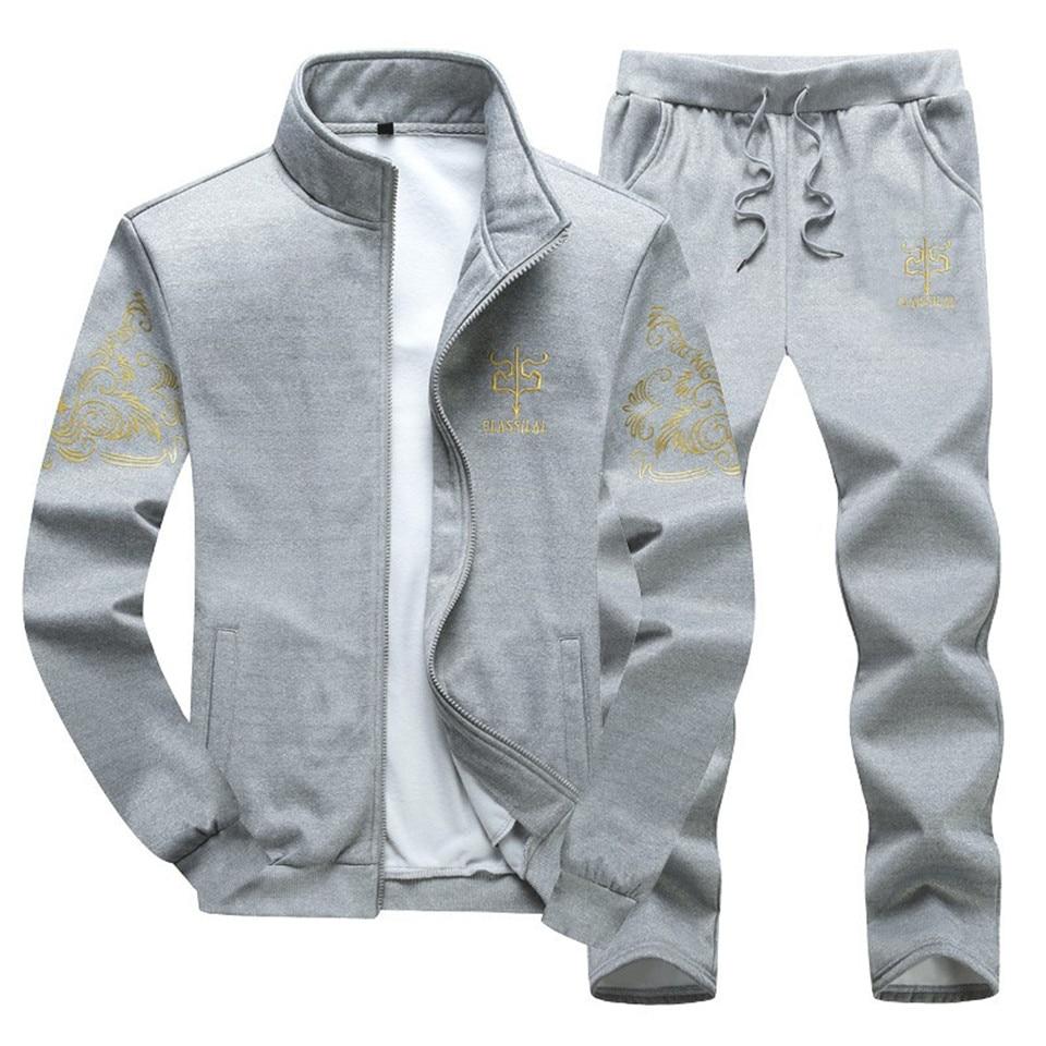 Buy Men Tracksuit Sets Spring Autumn Clothing Jacket+Pants Sweatshirts ...